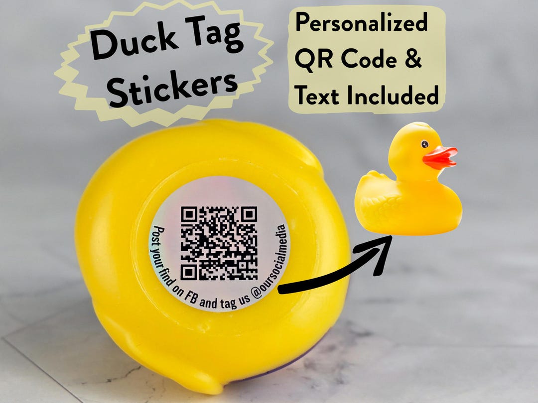 Duck Tag Stickers With QR Code and Personalized Text for Cruising Ducks or off Road Vehicle ...