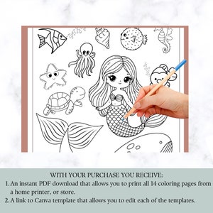 Mermaid Coloring Pages, Mermaid Coloring Book, Printable Coloring Book ...