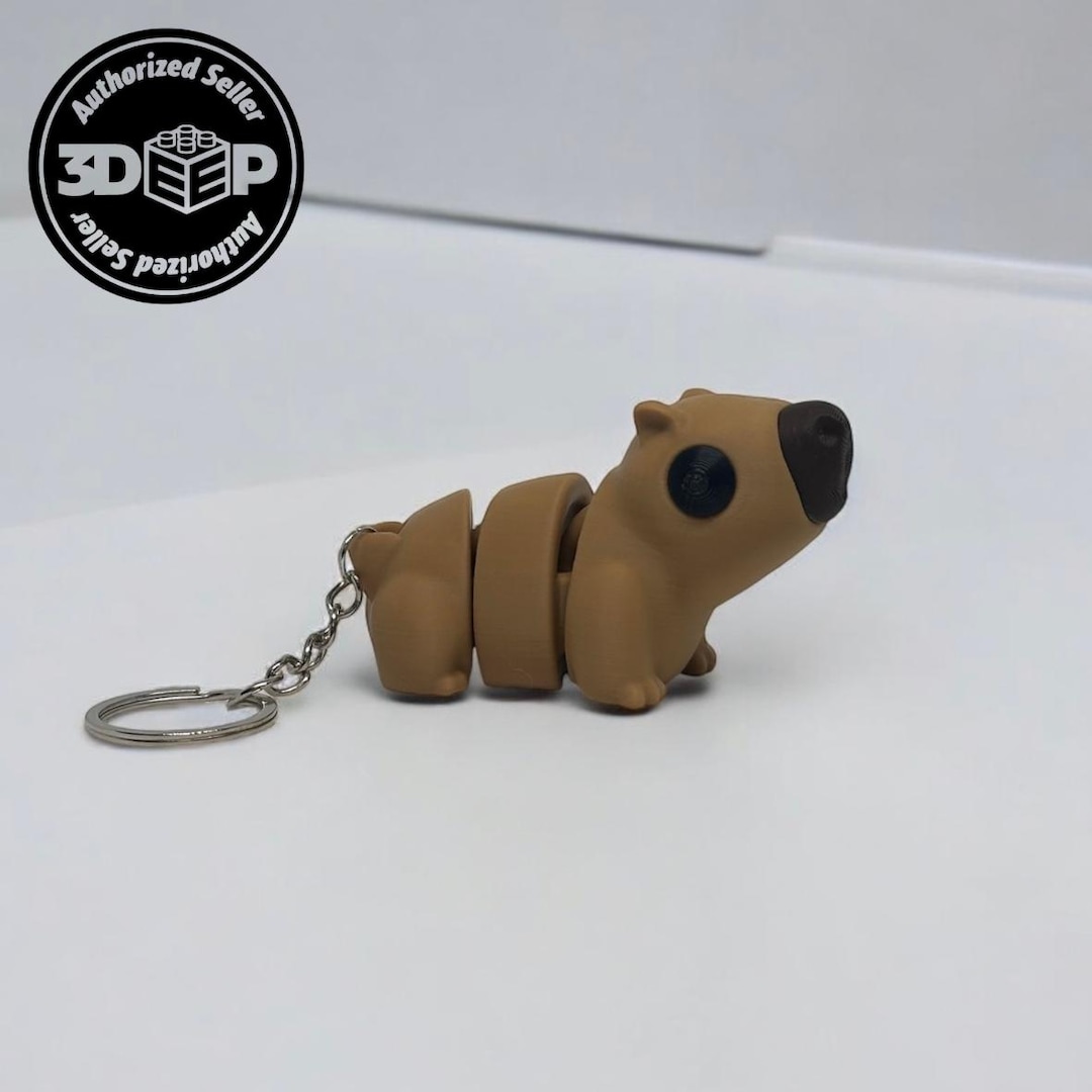 Articulated Capybara Keychain Carry Your Keys With Cuteness Flexible ...