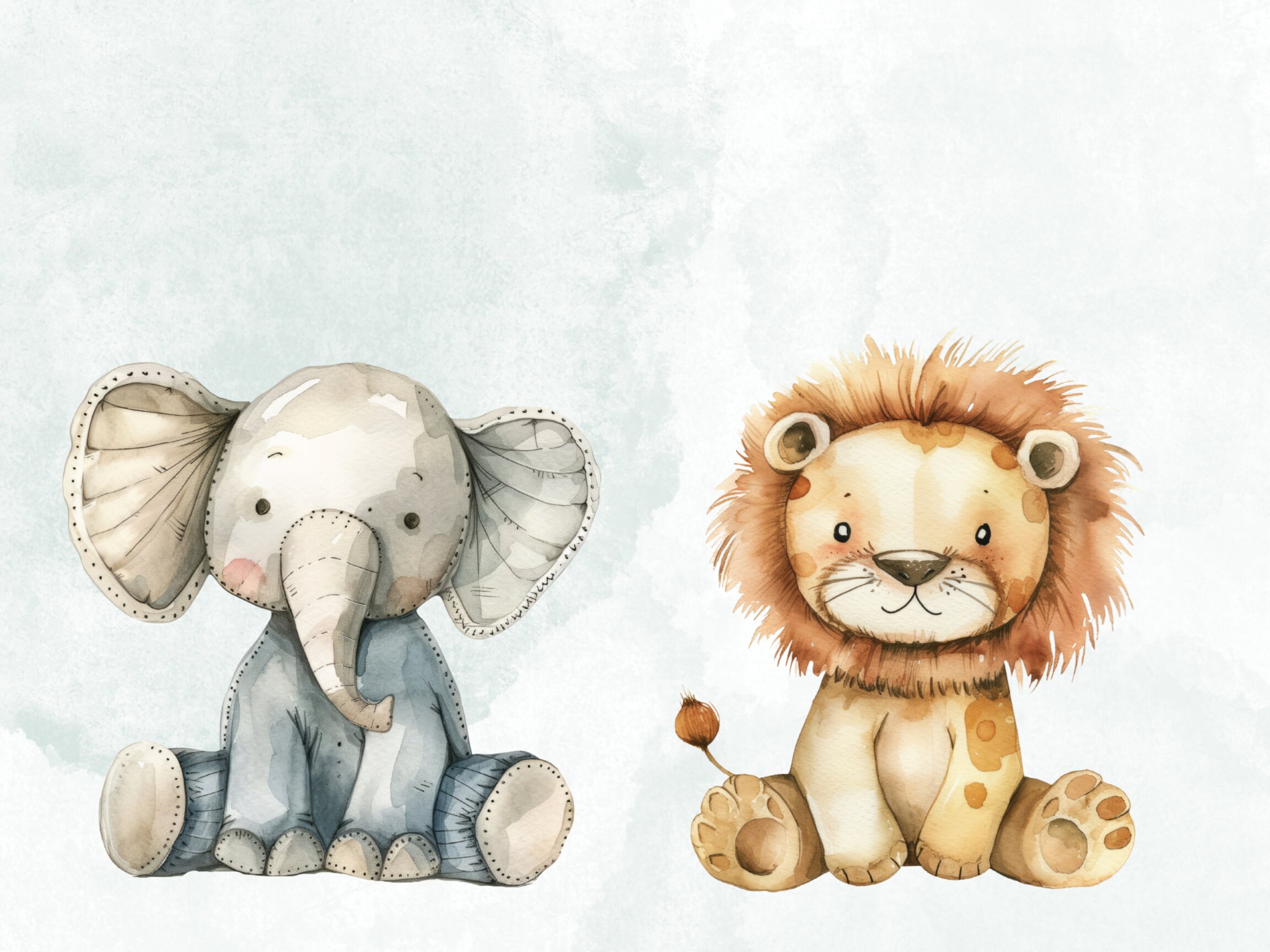 Whimsical Watercolor Animal Art for Nursery/playroom-jungle and Farm ...