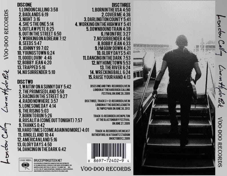 Bruce Springsteen - London Calling [3-CD Set] Full Concert Badlands ...