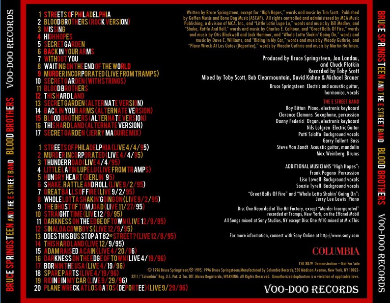 Bruce Springsteen - Blood Brothers [expanded 2-CD] Secret Garden ...