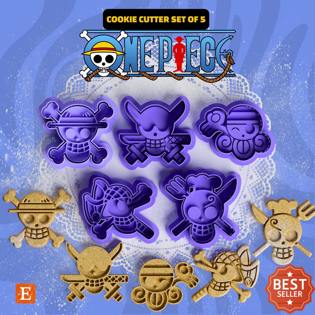 One Piece Cookie Cutter Set of 5 | Luffy Clay Cutter | Anime Cookie ...
