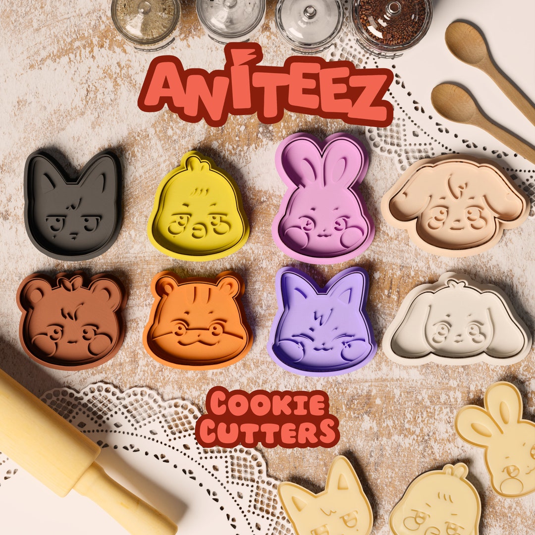 Aniteez OT8 Cookie Cutter Set of 8 | Ateez Clay Cutter | Kpop Cookie ...