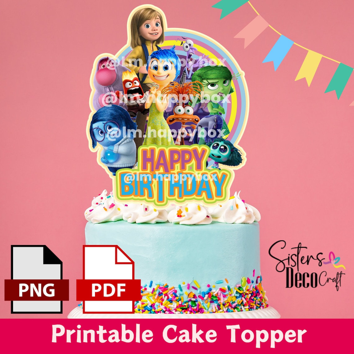 Inside Out Cake Topper, Inside Out 2, Cake Topper Cut Out, Intensamente ...