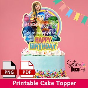 Inside Out Cake Topper, Inside Out 2, Cake Topper Cut Out, Intensamente ...