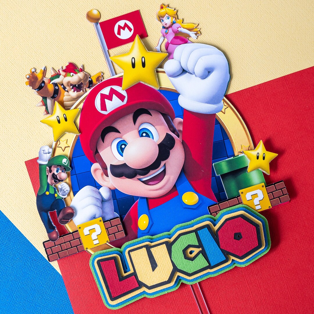 Super Mario Cake Topper, Mario Bros Cake Topper, Mario Cake Topper ...