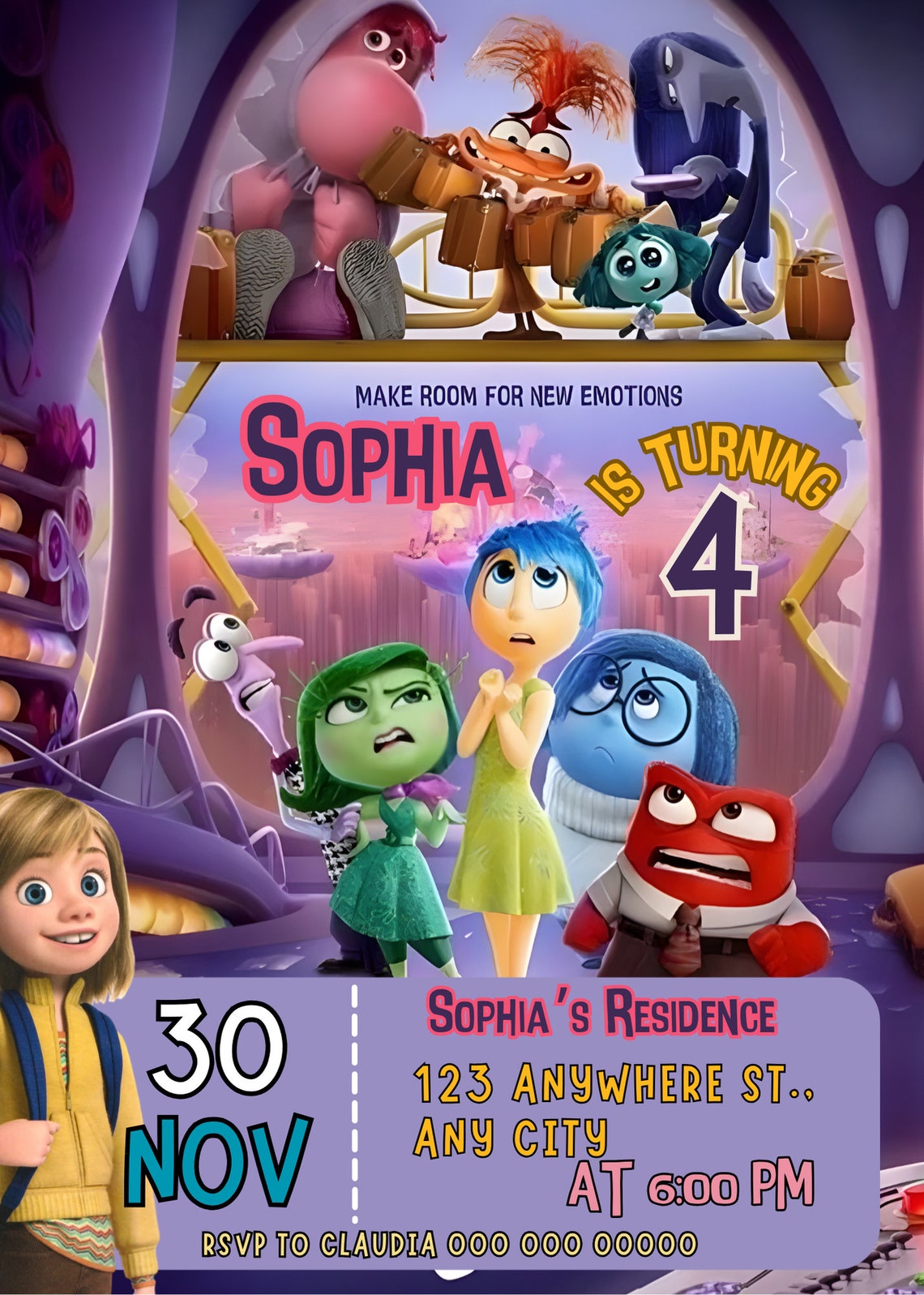 Inside Out Invite, Digital Invite Inside Out 2, Invite Cut Out ...