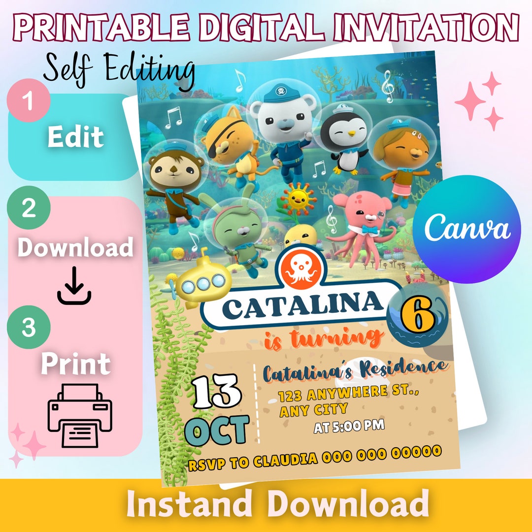Octonauts Invitation, Octonauts Editable Invite, Octonauts Birthday ...
