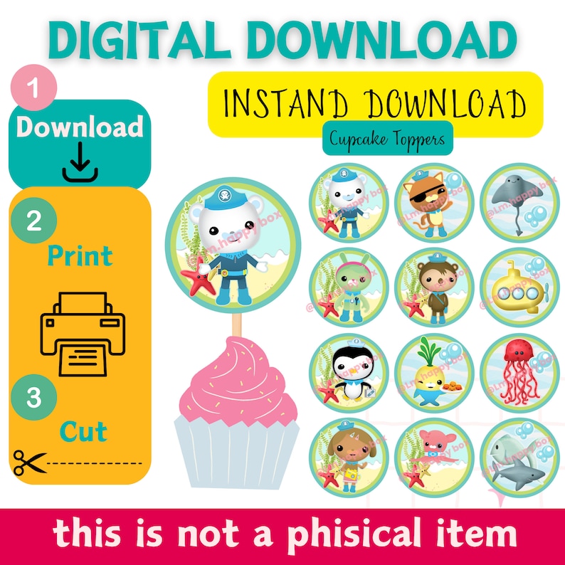 Octonauts Cupcake Topper, Octonauts Cake Topper, Octonauts Edible Cake ...