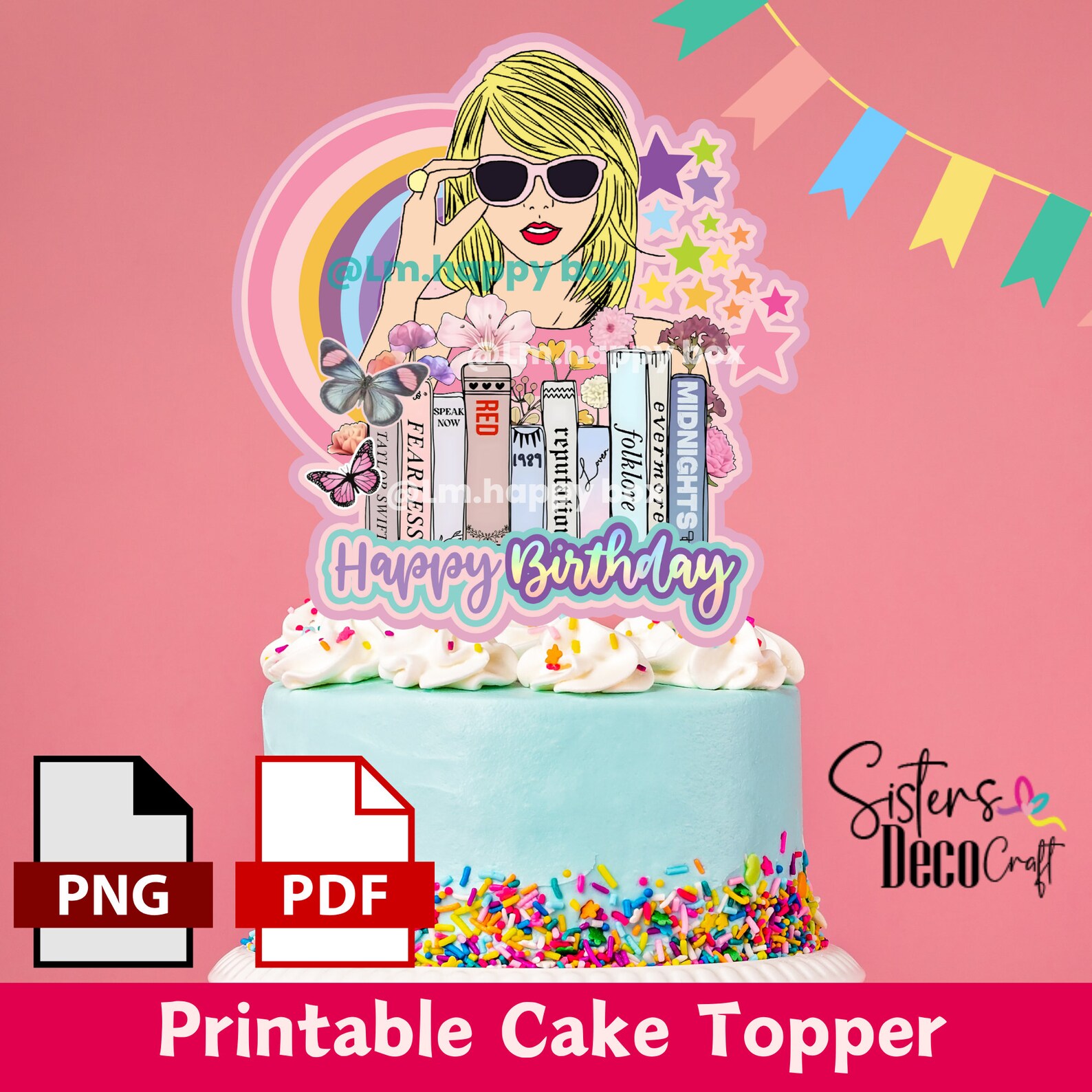 Swift Printable Cake Topper, Swiftie Party, Eras Tour, Taylor Digital ...