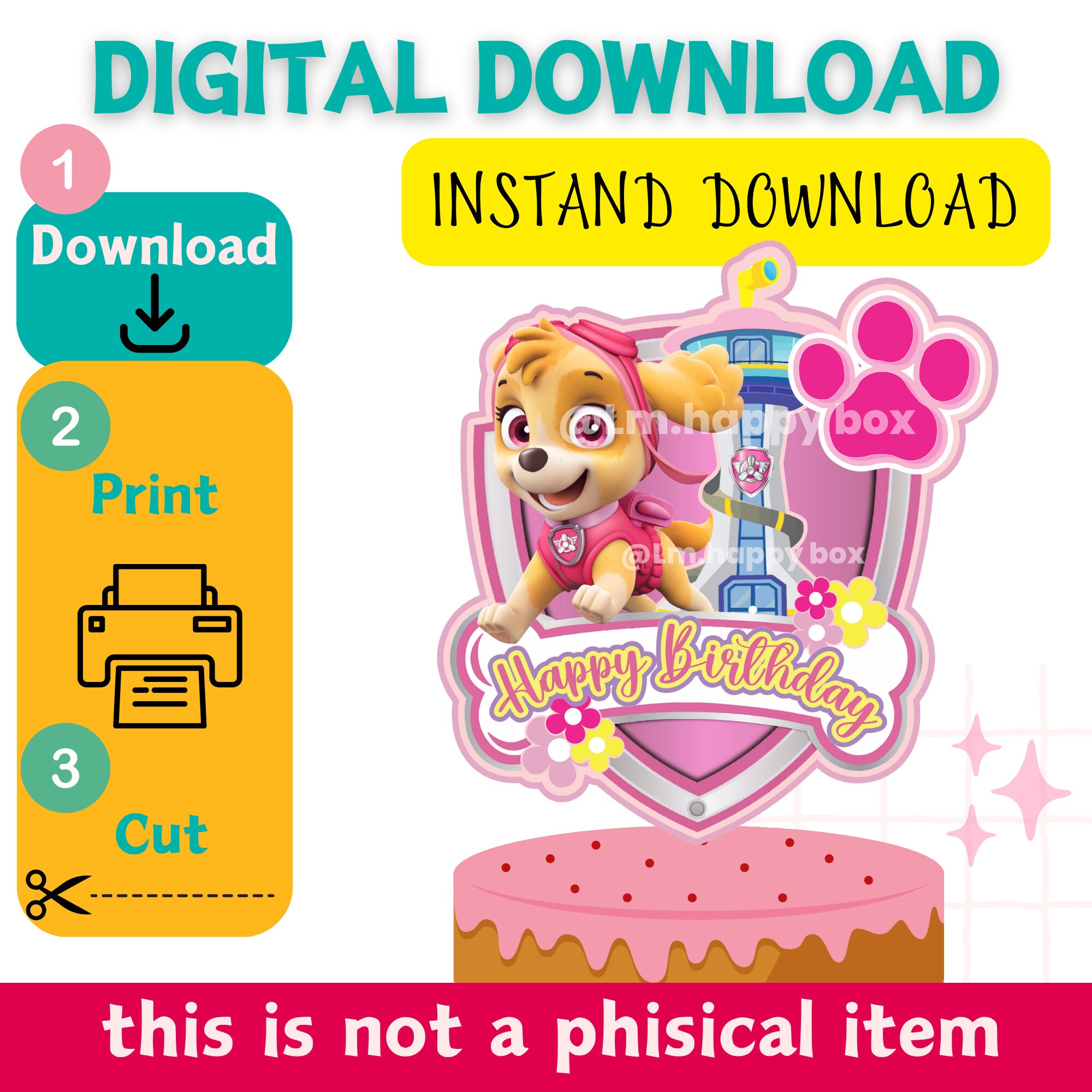 Topper de pastel de cielo, topper de pastel imprimible, topper de ...