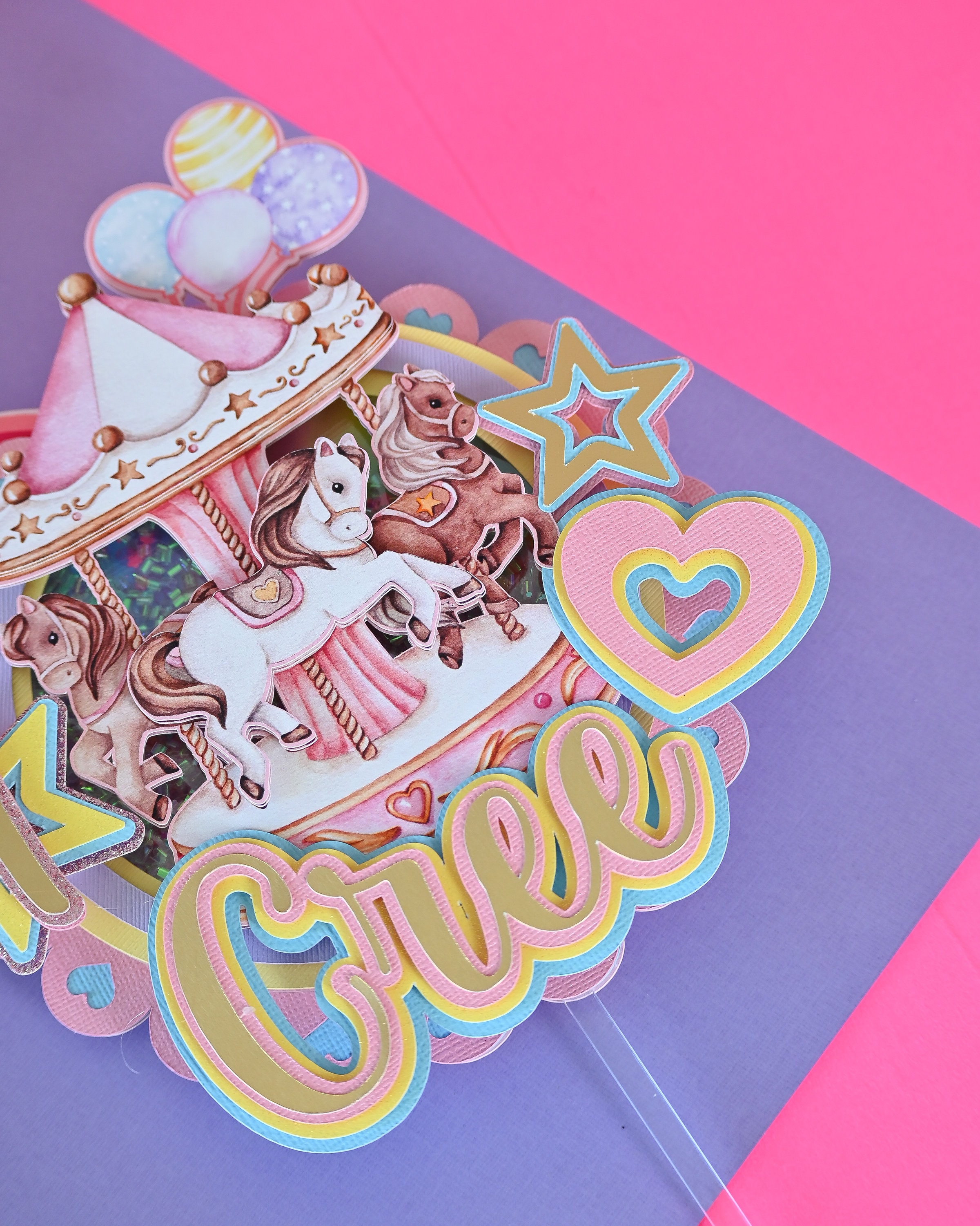 Carrousel Cake Topper, Circus Cake Topper, Carnival Cake Topper, Circus ...