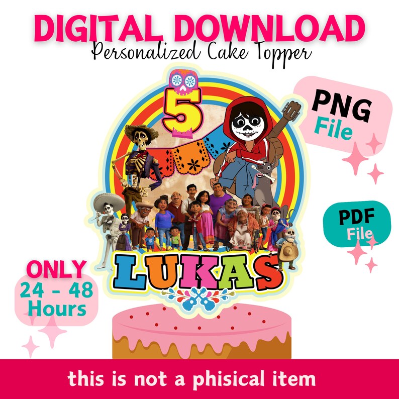 Coco Cake Topper, Fiesta Cake Topper, Coco Disney Cake Topper, Coco ...