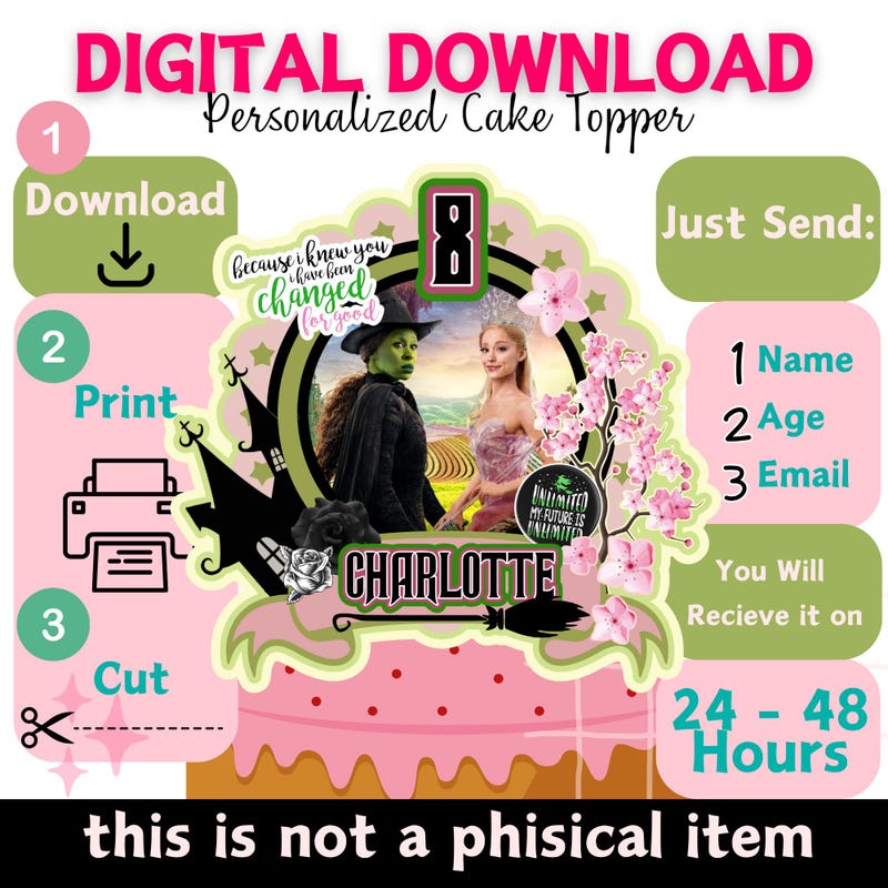 Wicked Musical Cake Topper - Etsy UK