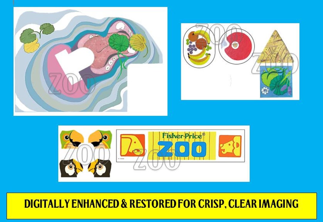 Vintage Fisher Price Little People Reproduction Lithos Stickers Decals ...