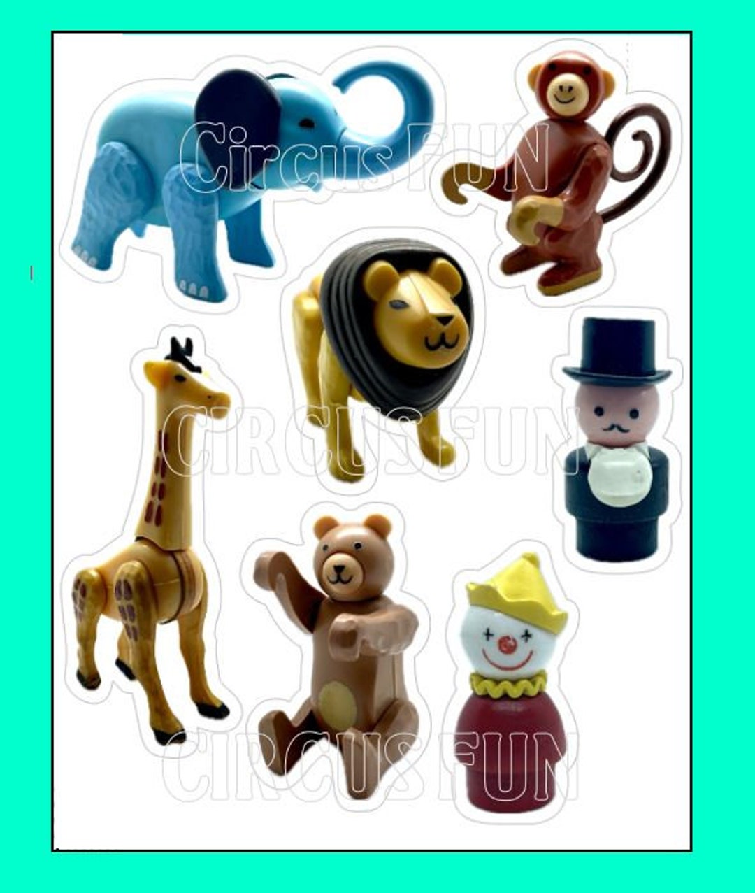 Vintage Fisher Price Little People Waterproof Glossy Vinyl Stickers ...