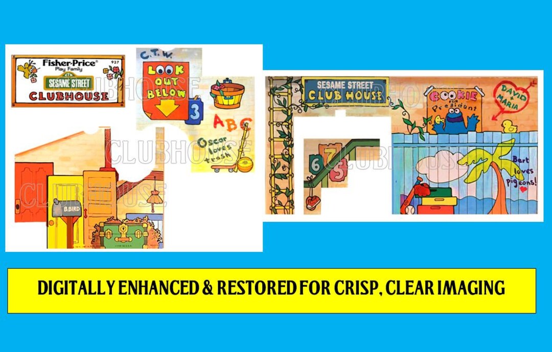 Vintage Fisher Price Little People Reproduction Lithos Stickers Decals ...