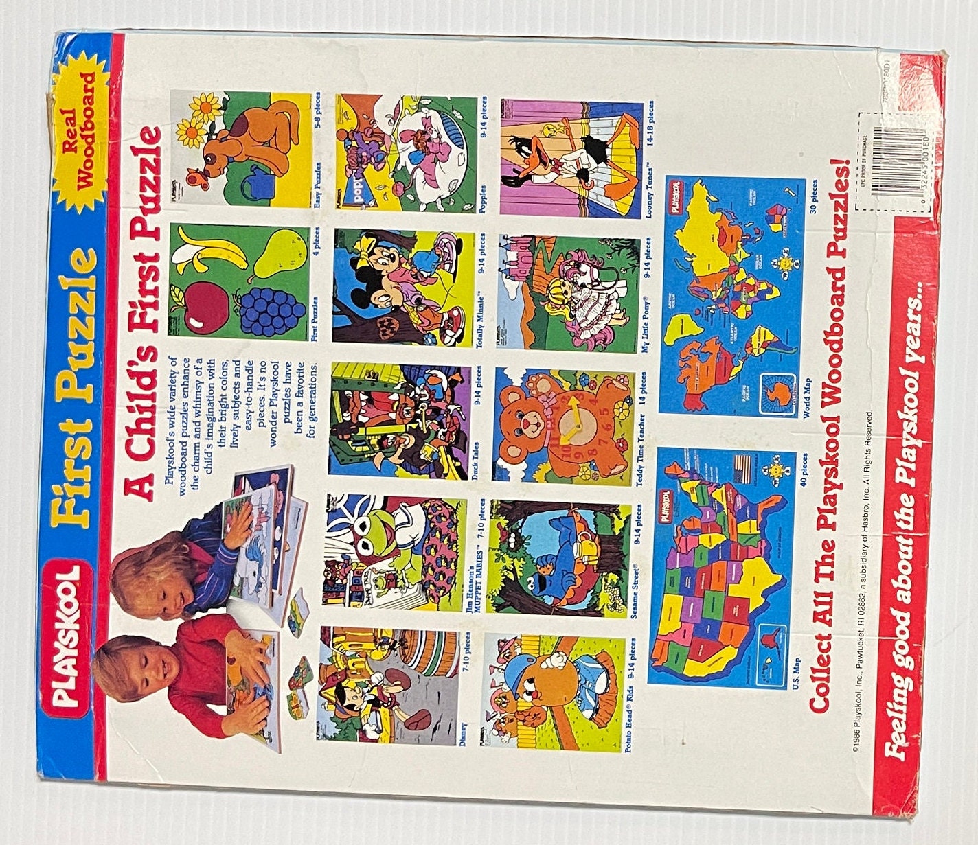 Vintage Playskool WOODEN PUZZLE First Puzzle TOYS Large Pieces With Box ...