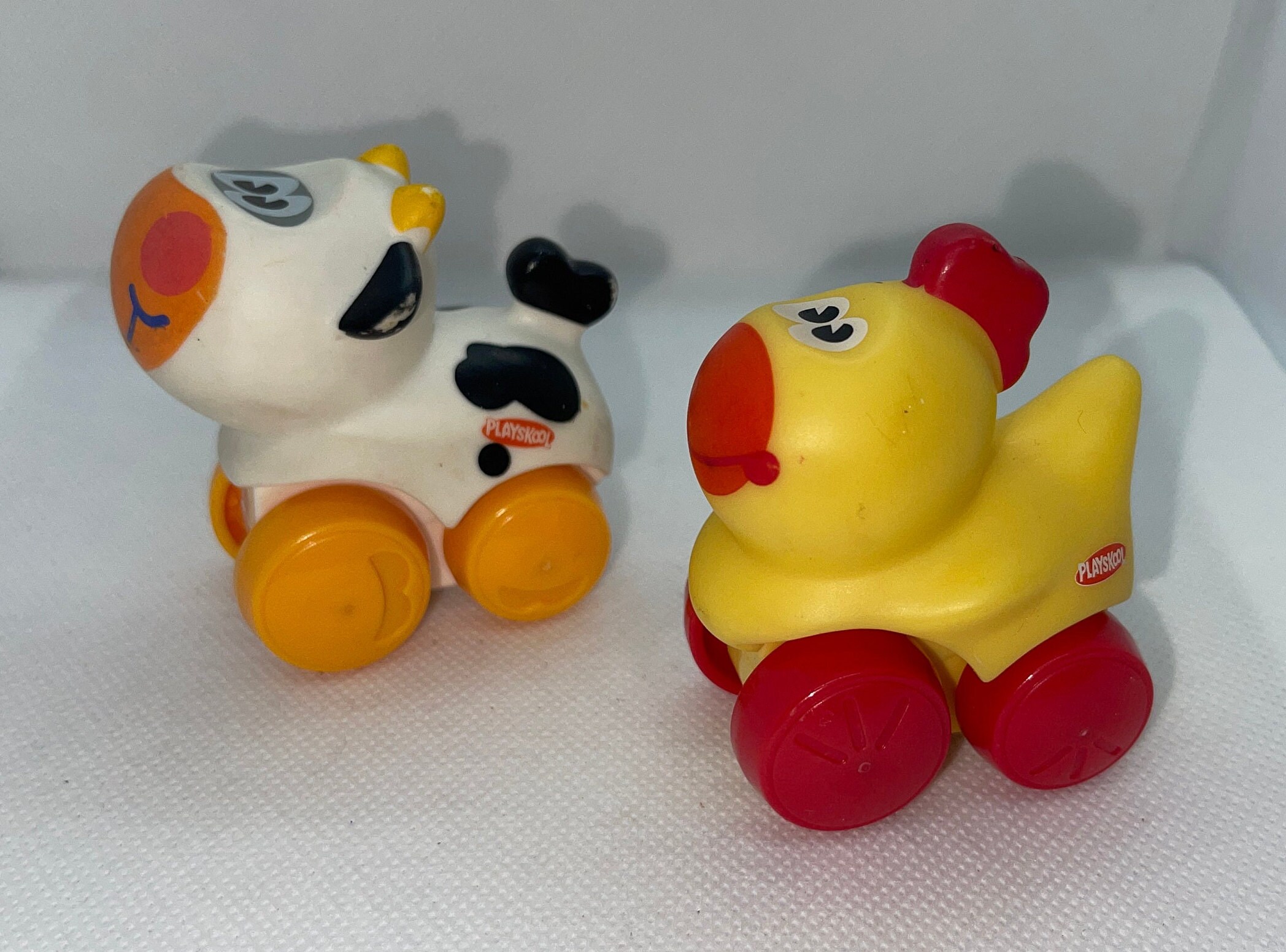 Hasbro Playskool Wheel Pals Animals on Wheels Farm Cow Chicken SET of ...
