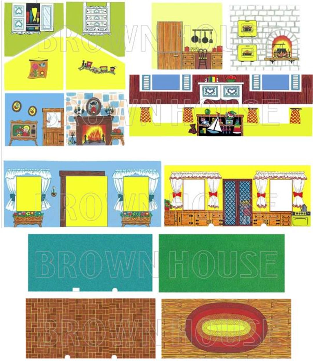 Vintage Fisher Price Little People Reproduction Lithos Stickers Decals ...