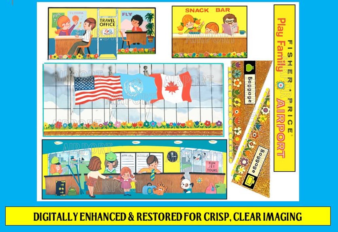 Vintage Fisher Price Little People Reproduction Lithos Stickers Decals ...