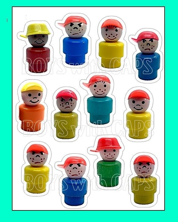 Vintage Fisher Price Little People Waterproof Glossy Vinyl Stickers ...
