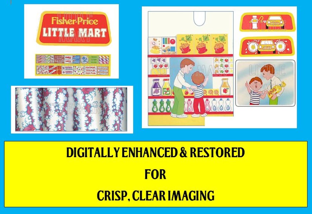 Vintage Fisher Price Little People Reproduction Lithos Stickers Decals ...