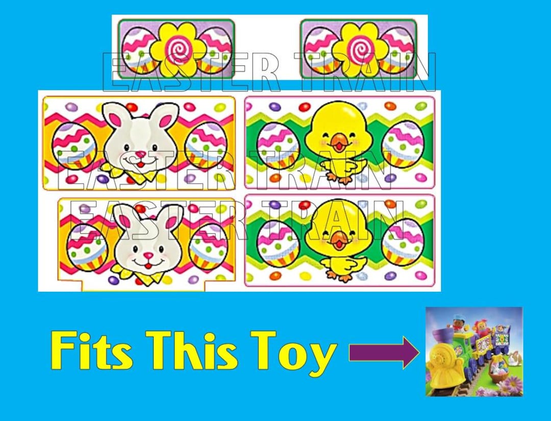 Fisher Price Little People EASTER TRAIN Reproduction Stickers DECALS ...