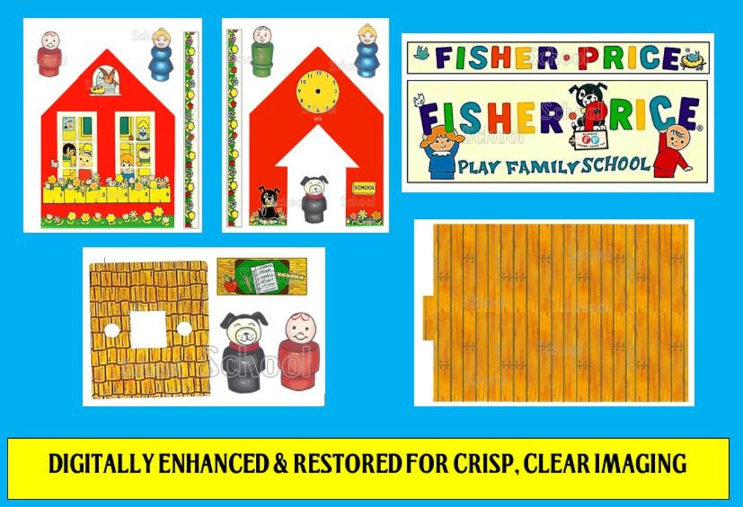 Vintage Fisher Price Little People Reproduction Lithos Stickers Decals ...