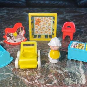 Vintage Fisher Price Little People Reproduction Lithos Stickers Decals ...