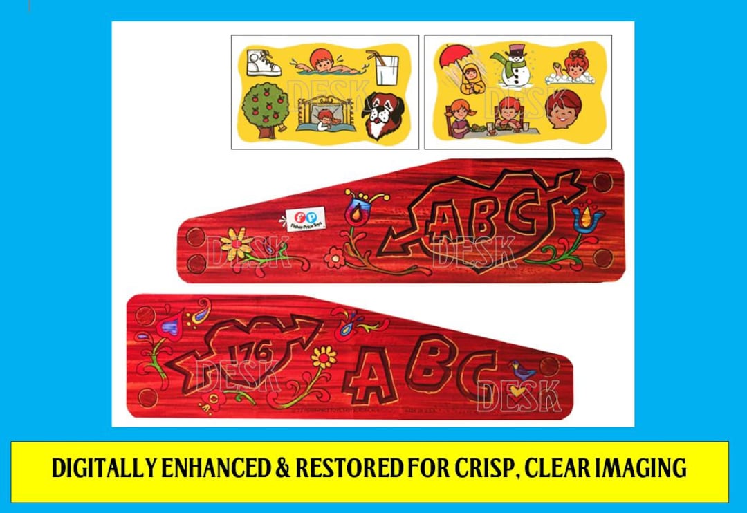Vintage Fisher Price Reproduction Lithos Stickers Decals for #176 Play ...