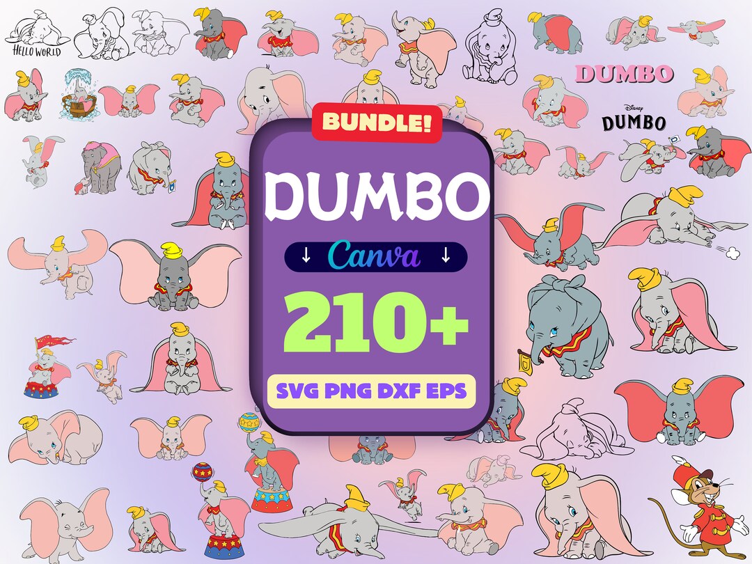 Dumbo SVG Bundle, Dumbo PNG, Dumbo SVG, Dumbo Clipart for Cricut ...