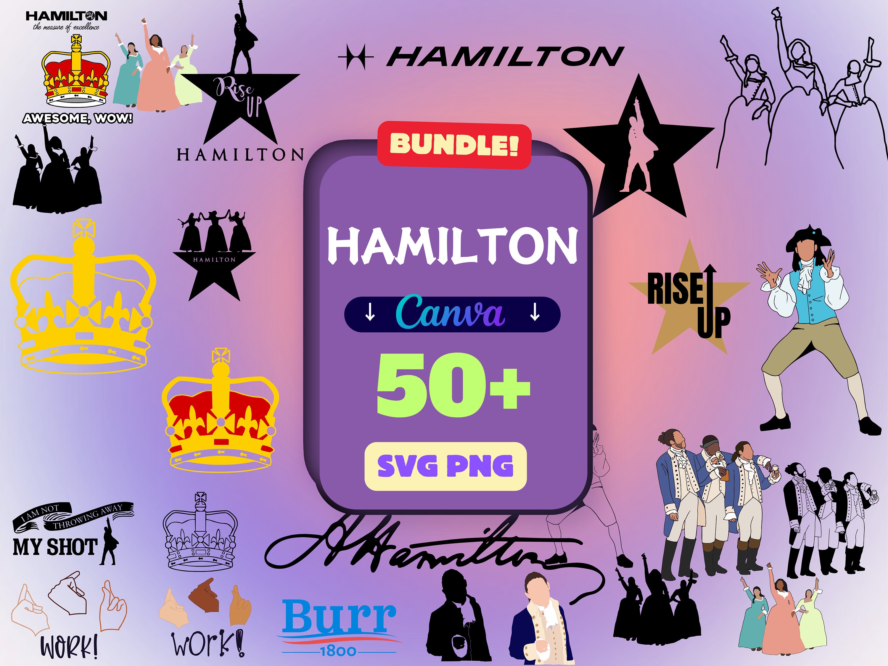 Hamilton SVG Bundle, Instant Download , Hamilton Bundle ,silhouette ...