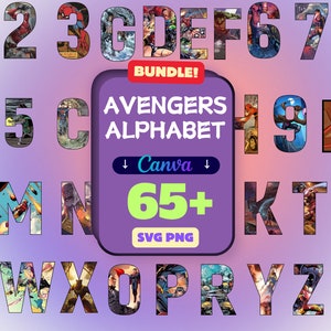 Avengers Alphabet Svg Png Bundle, Superhero Alphabet, Font, Letter ...