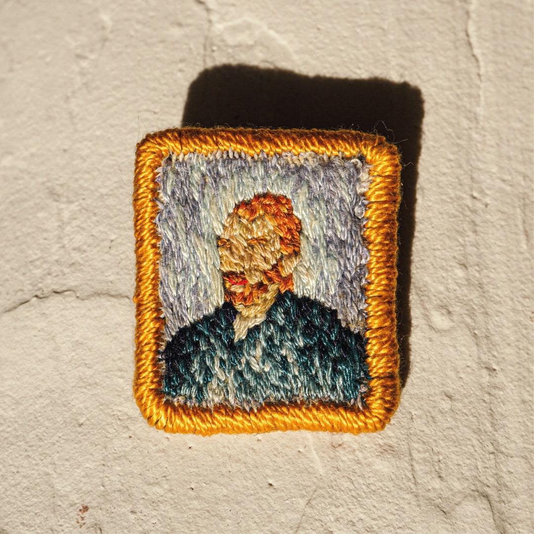Vincent Van Gogh Hand Embroidered Brooch, Handmade Vintage Needle ...