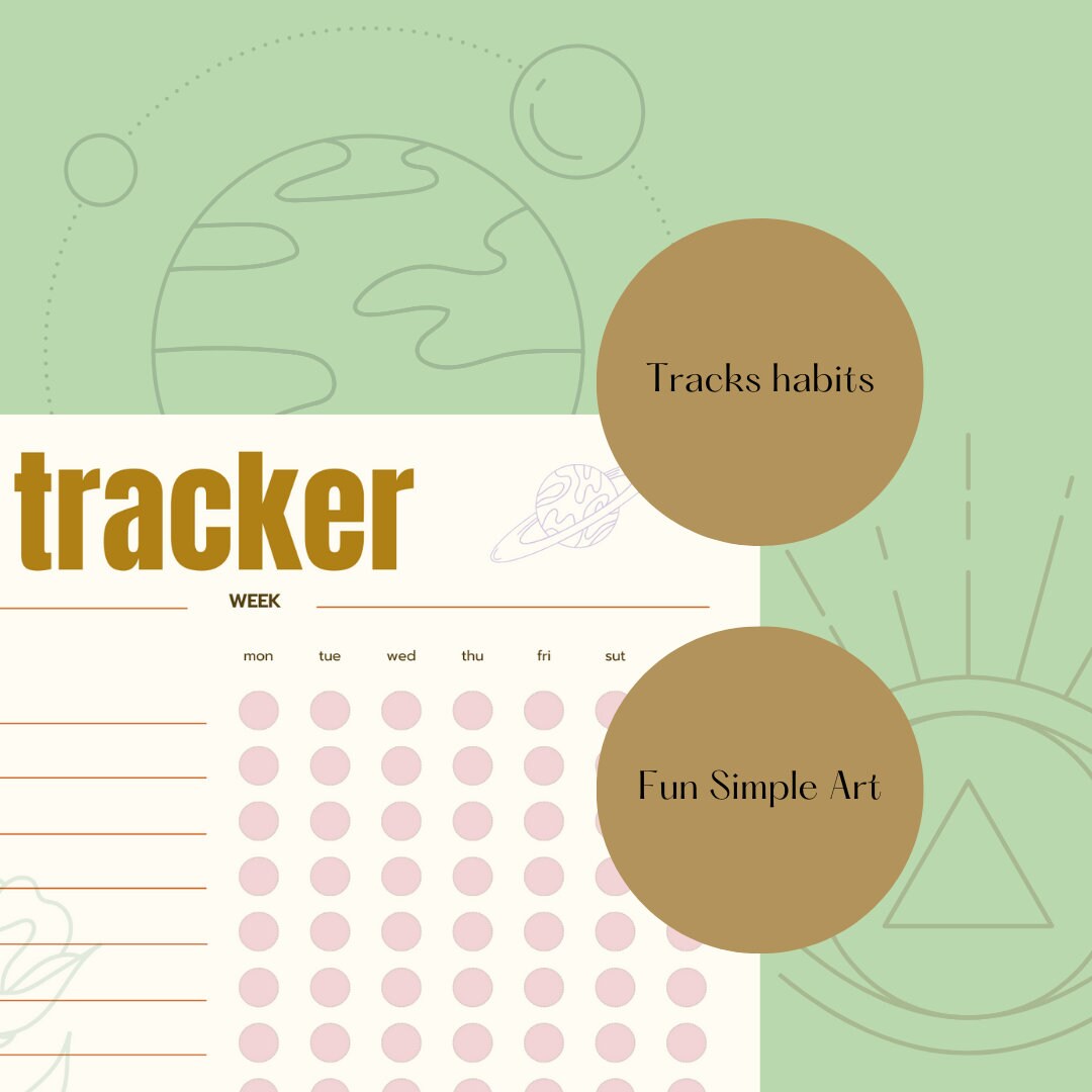 DIGITAL HABIT TRACKER, Printable, Simple, Tracker, Art Designs ...