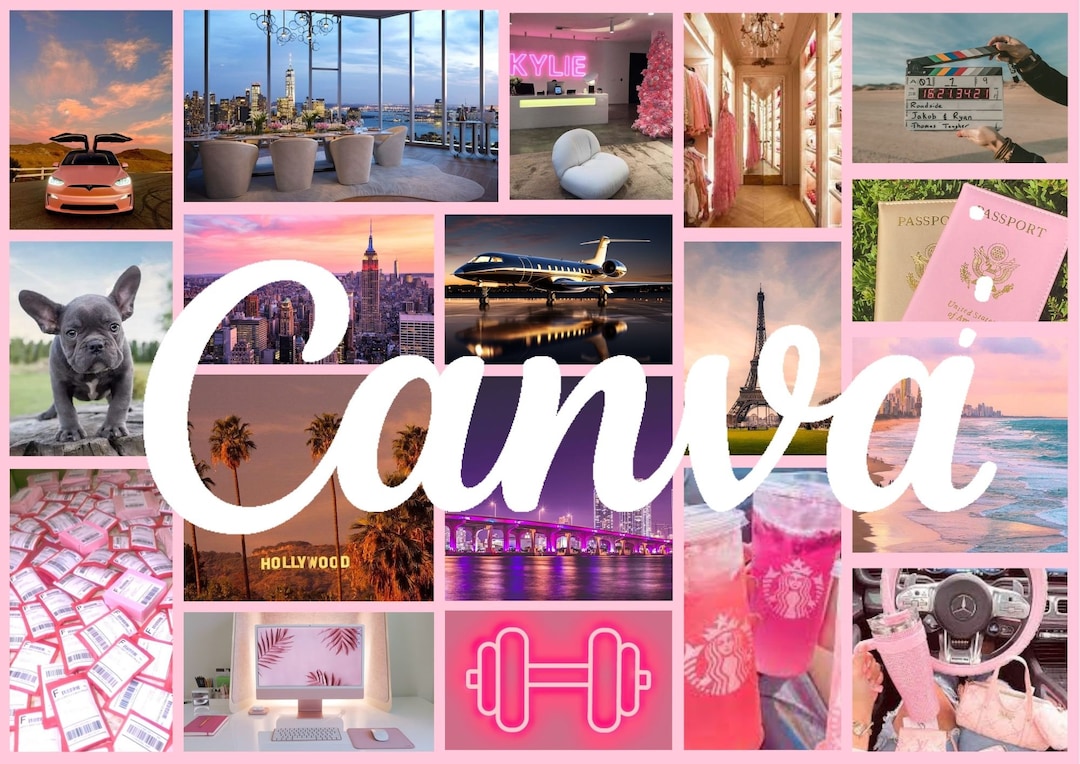 Pink Aesthetic Girlie Mood Vision Board Make It Your Own - Etsy