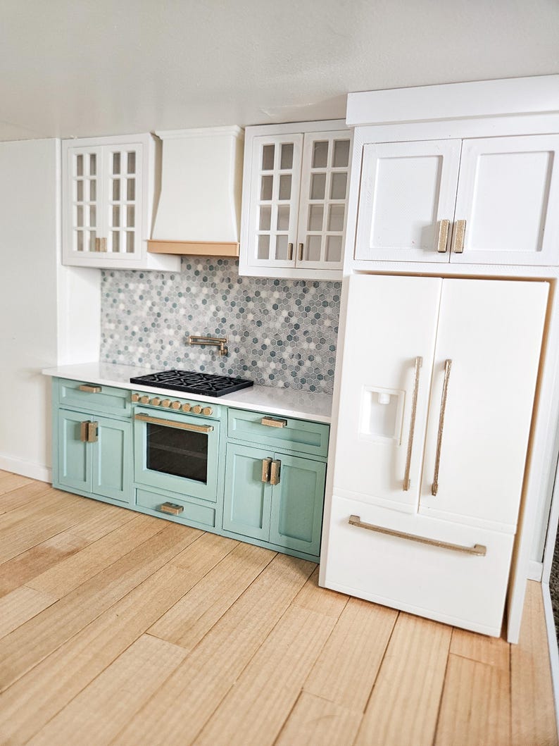 Dollhouse Kitchen Lower Cabinets (unpainted) With Opening Cabinets and ...