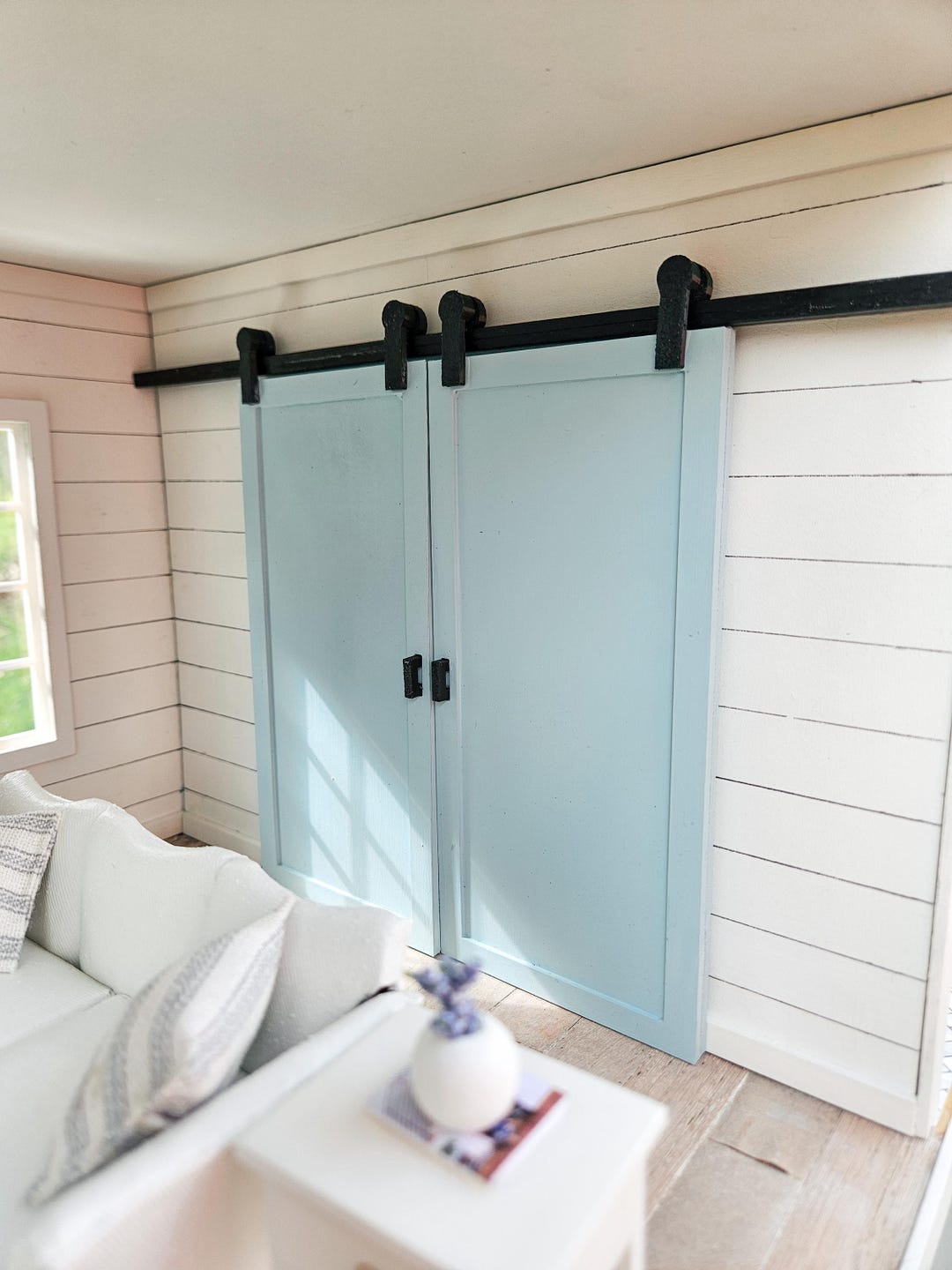 Dollhouse Double Sliding Door (unpainted), Dollhouse Door, Mini Decor ...