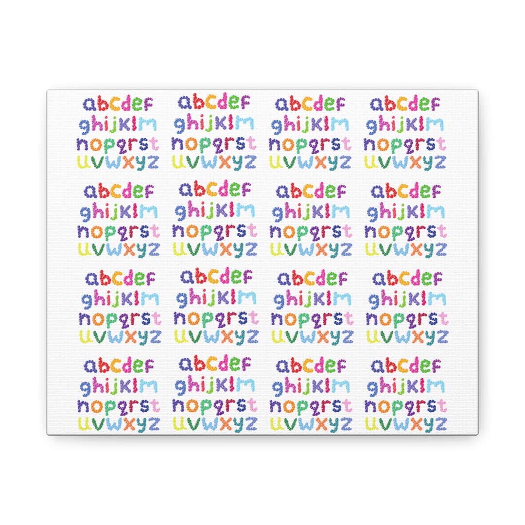Alphabet Bubbles Canvas, Abc's, Minimalist Children's Bathroom ...
