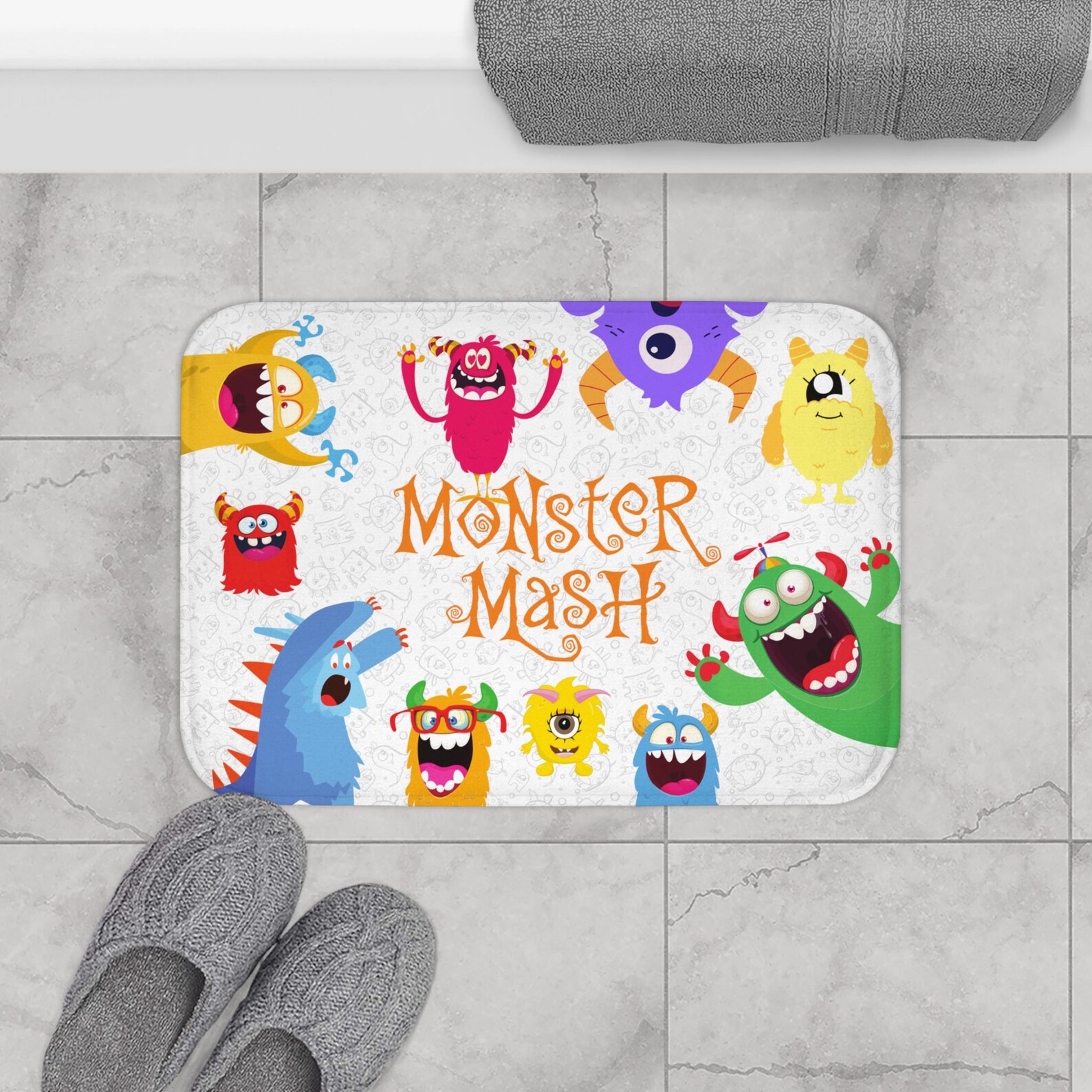 Monster Mash Bath Mat: Playful Kids Bathroom Decor, Halloween Home ...