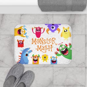 Monster Mash Bath Mat: Playful Kids Bathroom Decor, Halloween Home ...