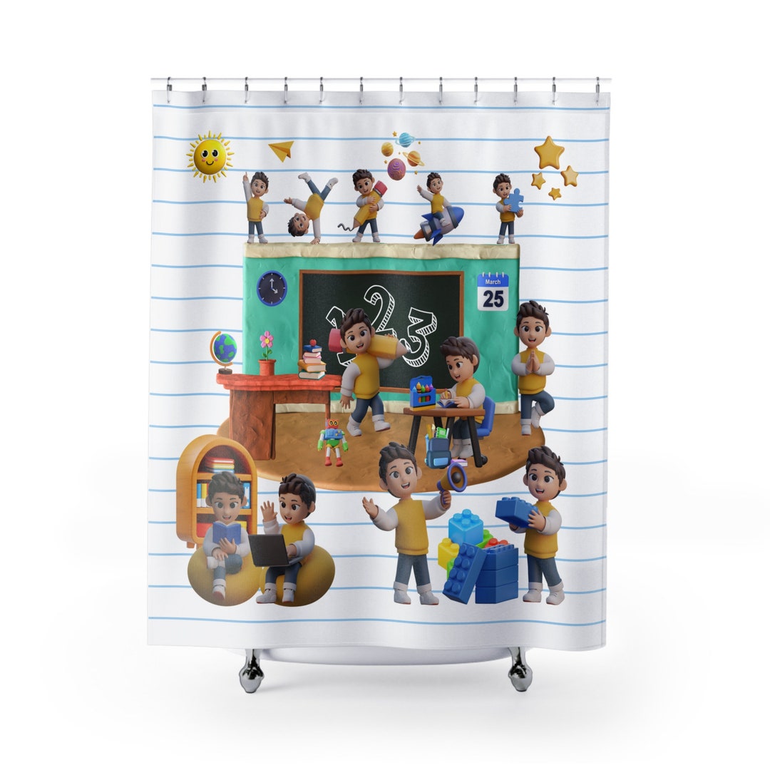 Eye Spy 3D Kindergarten Classroom Shower Curtain Childrens Search and ...