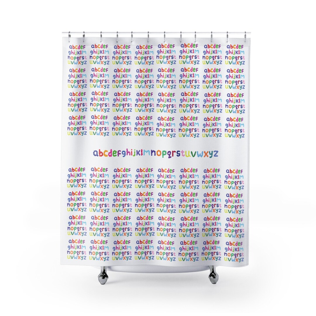 Alphabet Bubbles Shower Curtain, Abc's, Minimalist Children's Bathroom ...