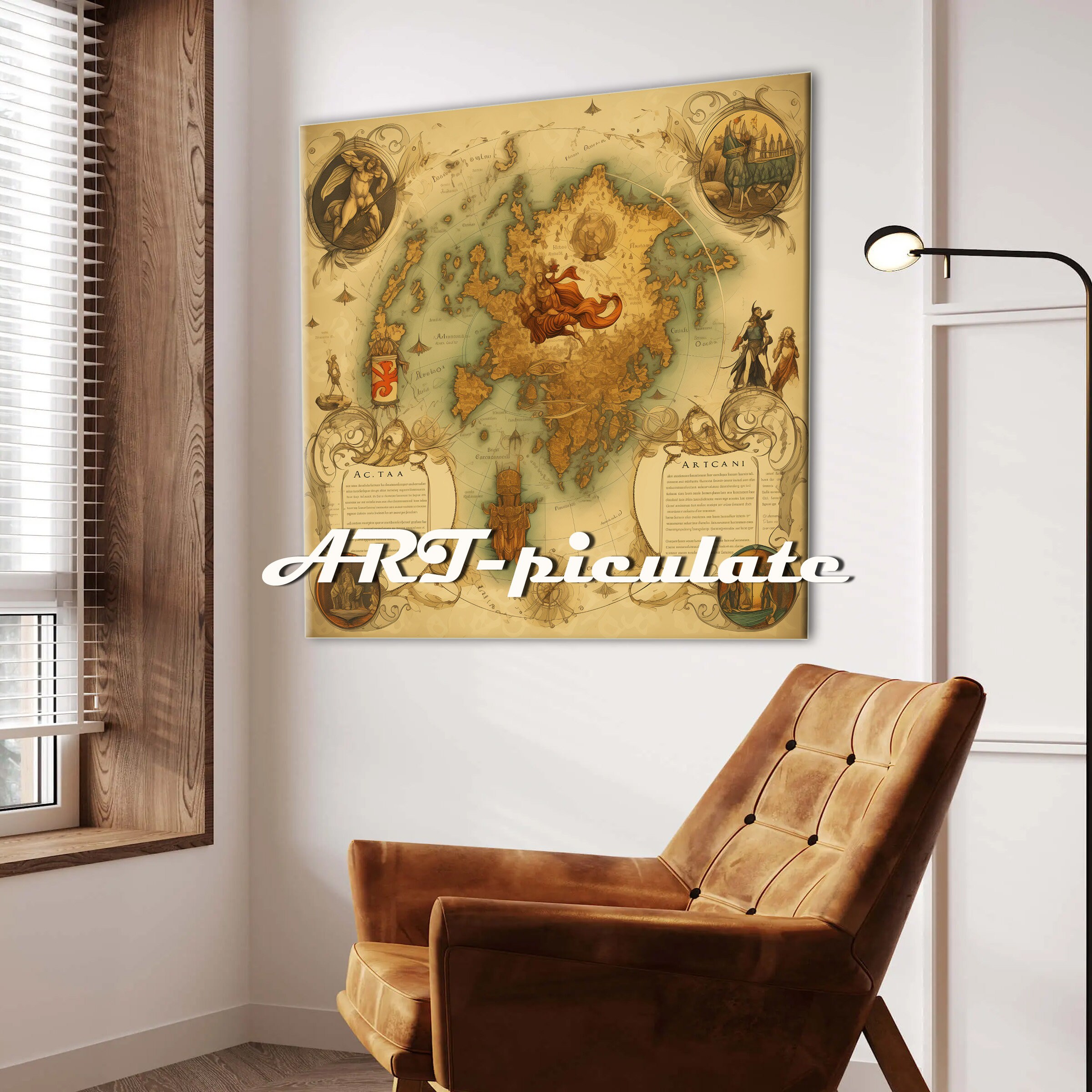 Ancient Mythical Map Digital Art Fantasy Cartography Instant Download ...