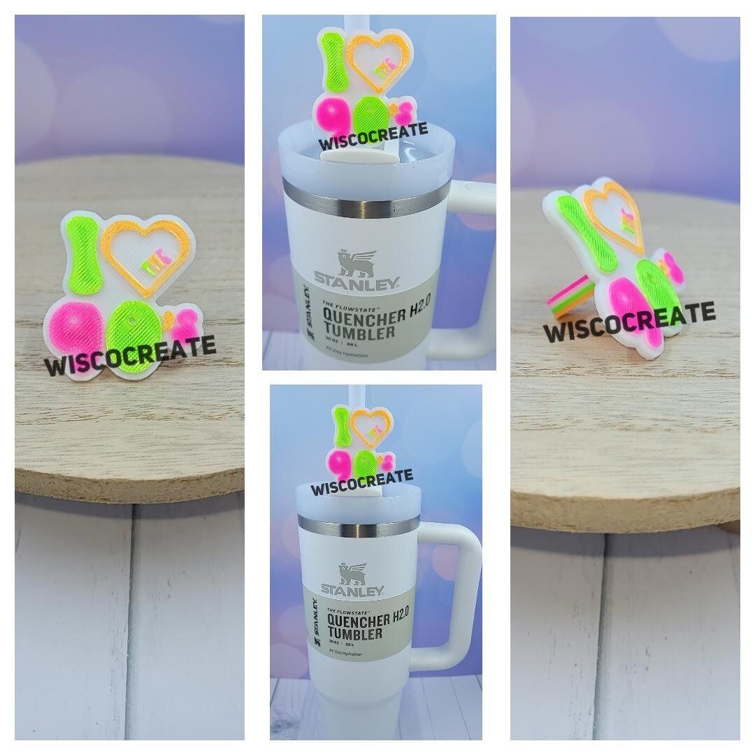 Neon 80's and 90's Stanley Straw Topper Collection - Etsy