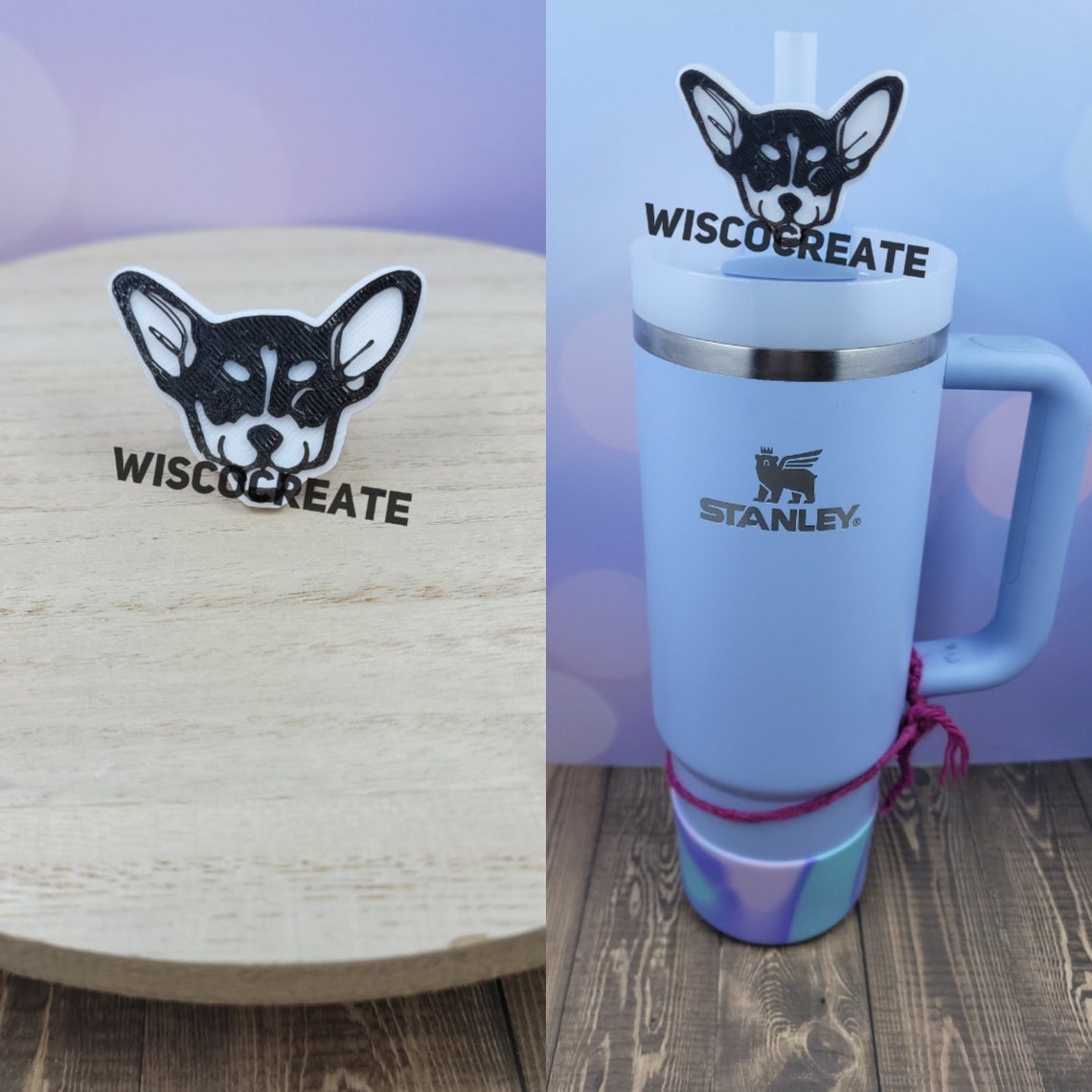 Dog Stanley Straw Toppers - Etsy
