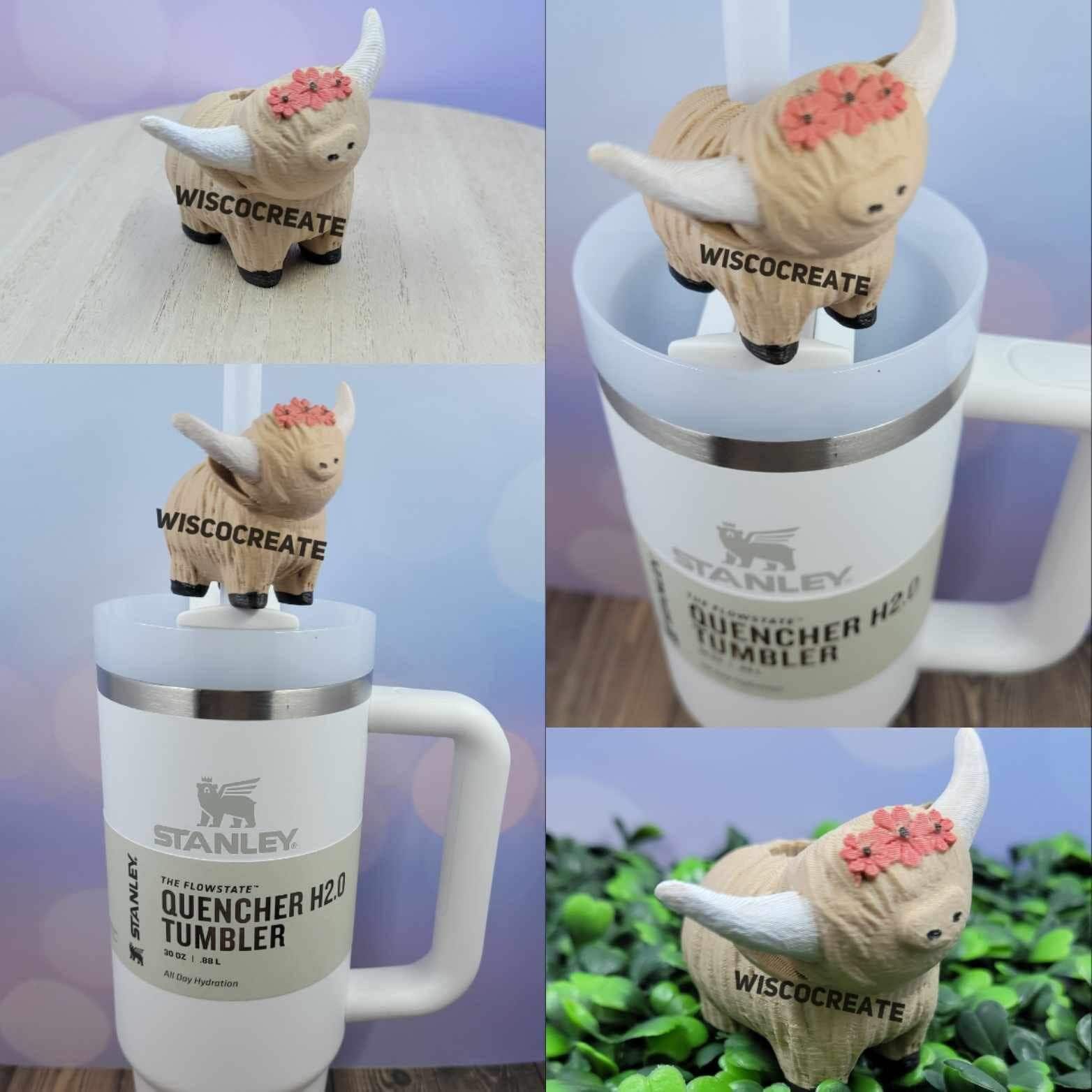 Highland Cow Stanley Straw Topper - Etsy