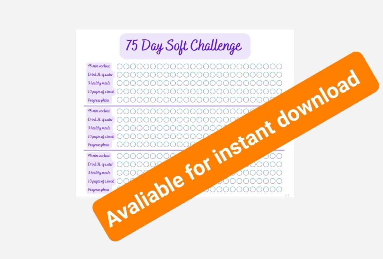 75 Day Soft Challenge Check Sheet - Etsy